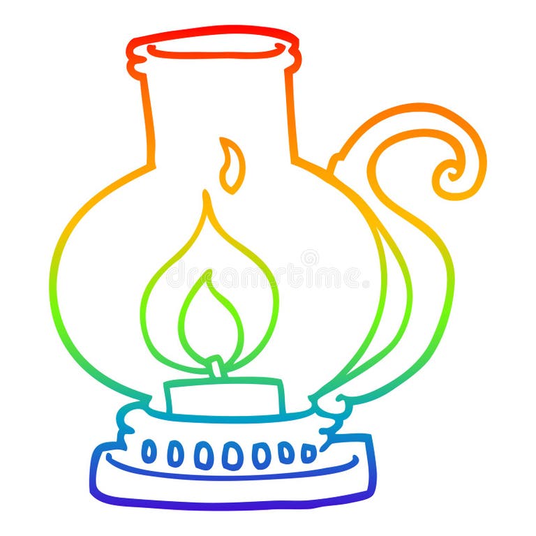 Lantern Lamp Light Victorian Cartoon Rainbow Line Gradient Spectrum ...