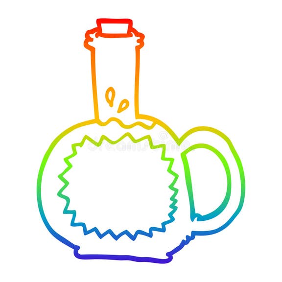 A Creative Rainbow Gradient Line Drawing Cartoon Maple Syrup Stock ...