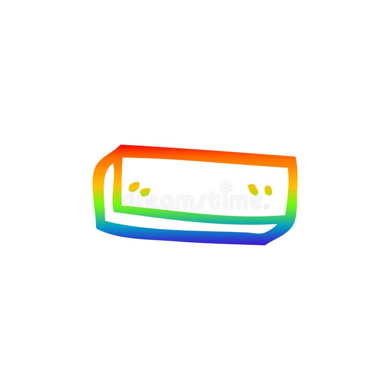 A Creative Rainbow Gradient Line Drawing Cartoon Minus Symbol Stock ...