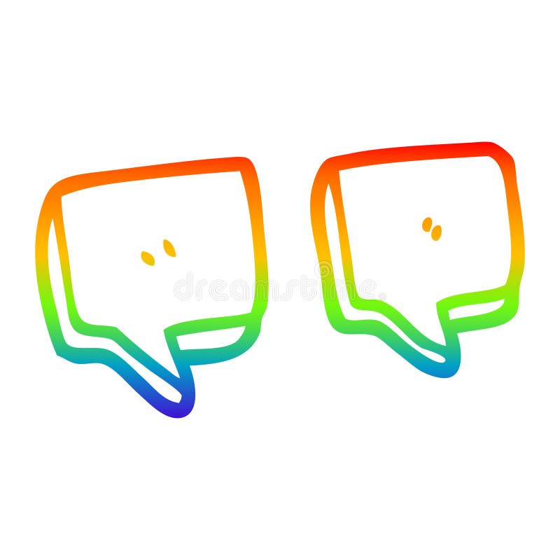 Quotation Marks Punctuation Grammar Cartoon Rainbow Line Gradient ...