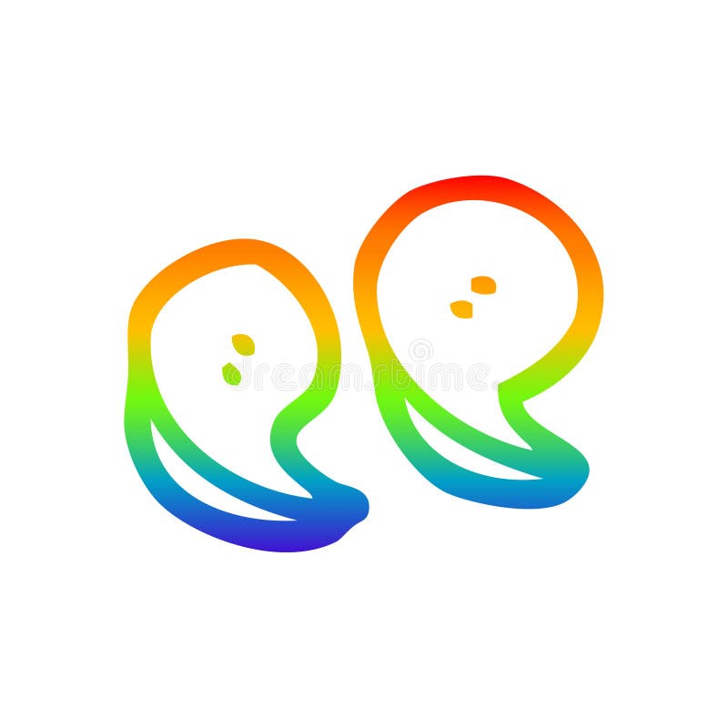 Quotation Marks Punctuation Grammar Cartoon Rainbow Line Gradient ...