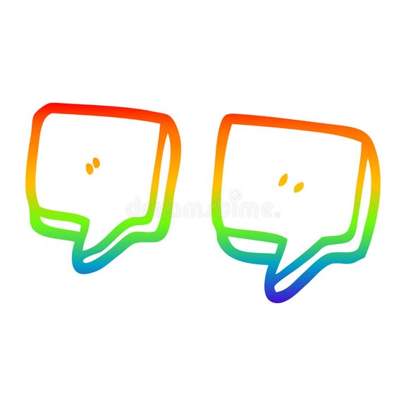 A Creative Rainbow Gradient Line Drawing Cartoon Quotation Marks Stock ...