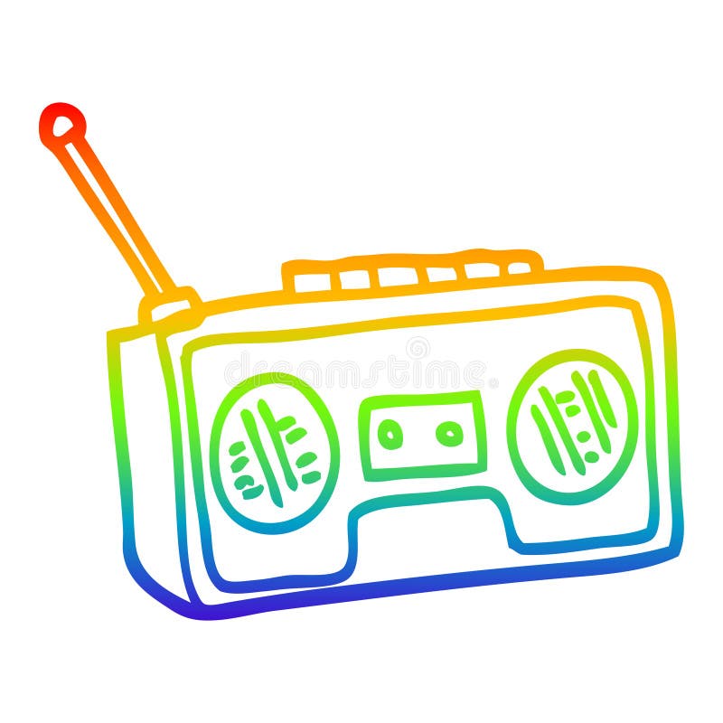 Cartoon Radio Cassette Player with Speech Bubble Stock Illustration ...