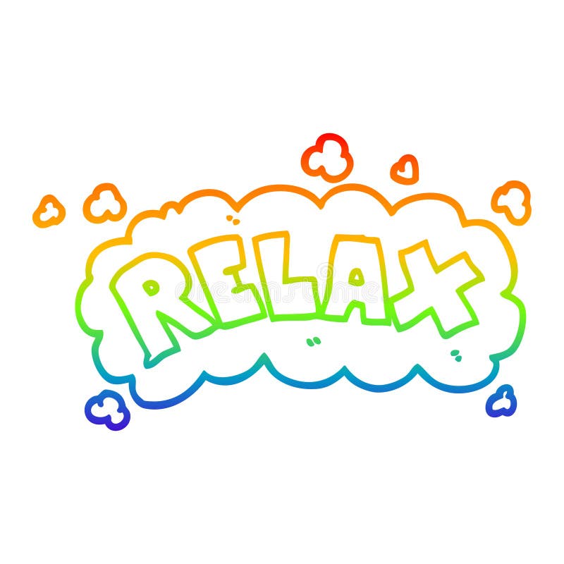 Relax Sign Symbol Word Text Cartoon Rainbow Line Gradient Spectrum ...