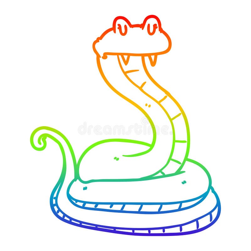 Snake Animals Serpent Cartoon Rainbow Line Gradient Spectrum Drawing ...