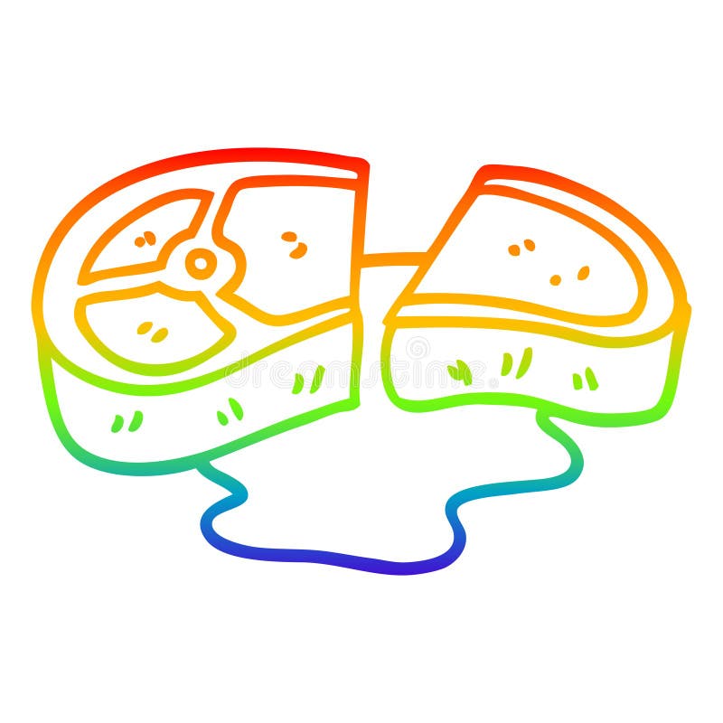 A Creative Rainbow Gradient Line Drawing Cartoon Well Cooked Meat Stock ...
