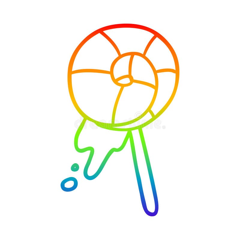 Lollipop Food Candy Lolly Cute Cartoon Rainbow Line Gradient Spectrum ...