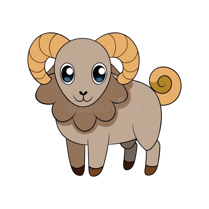 Creative Ram Coloring Activity Stock Illustration - Illustration of ...
