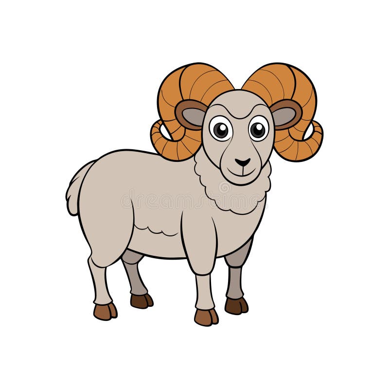 Creative Ram Coloring Activity Stock Illustration - Illustration of ...