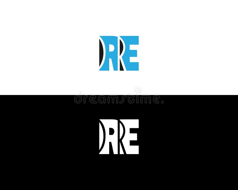 Creative RE Letter Initial Logo Icon Design Stock Vector - Illustration ...