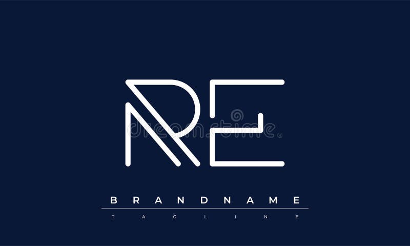 Creative RE Letter Initial Logo Vector Image Stock Vector ...