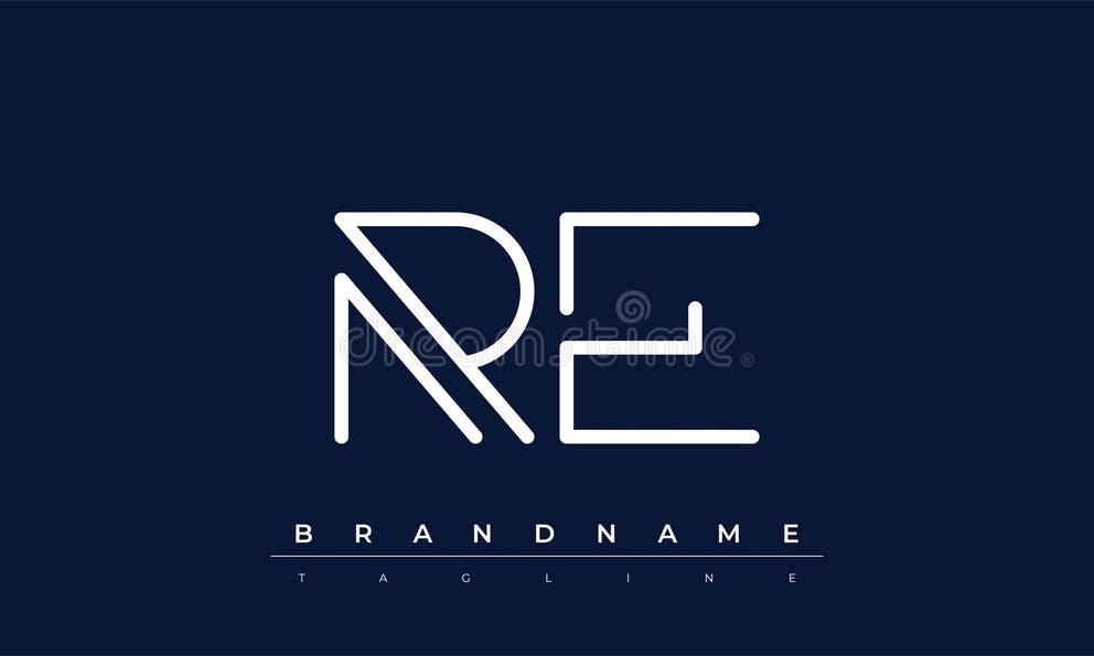 Creative RE Letter Initial Logo Vector Image Stock Vector ...