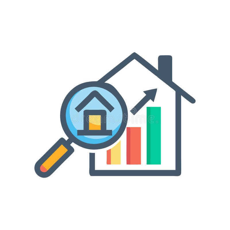 Creative Real Estate Analysis Icon for Designers Stock Illustration ...