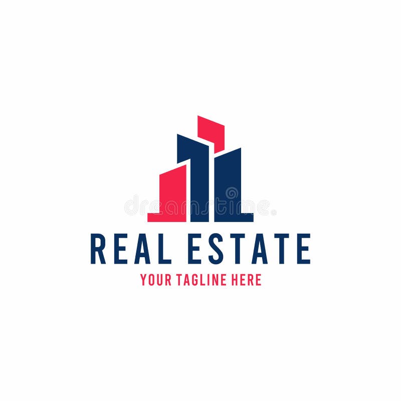 Real Estate Logo Design Vector Template with Negative Space Concept ...