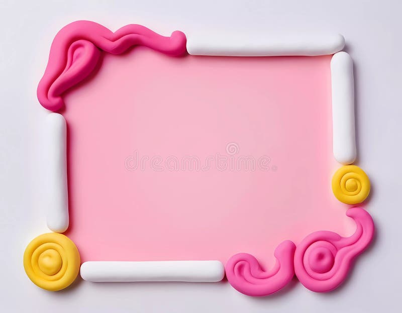 A Creative Rectangular Frame Crafted from Colorful Play Doh Sits on a ...