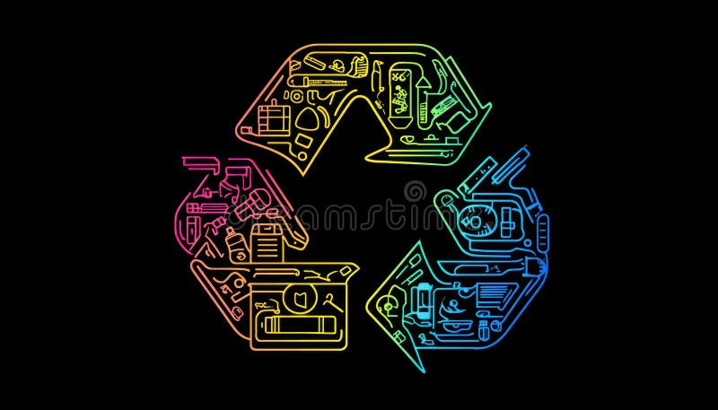 Creative Recycling Logo Design Featuring Various Recyclable Items with ...