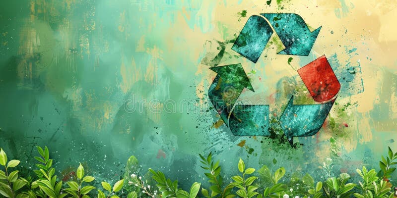 Creative Recycling Symbol with Artistic Paint Splatter Background ...