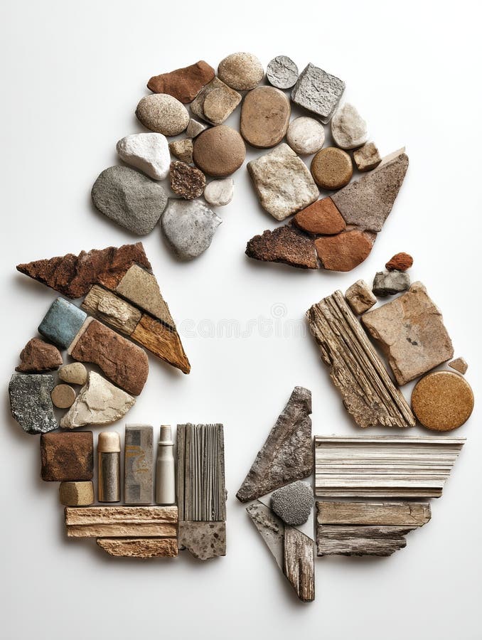 Creative Recycling Symbol Crafted from Natural Materials on a Clean ...