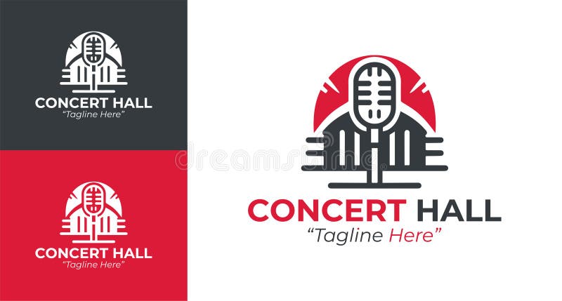 Creative Red and Black Stage Microphone Dome Logo for Concert Venue ...