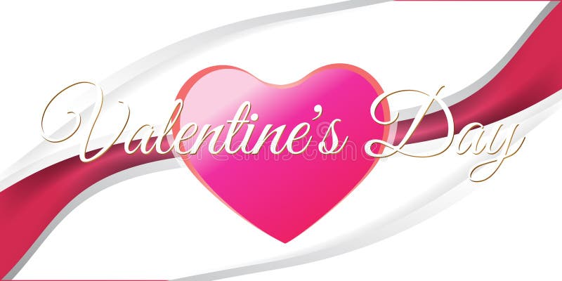 Creative Red Heart Banner Valentine Day Stock Vector - Illustration of ...