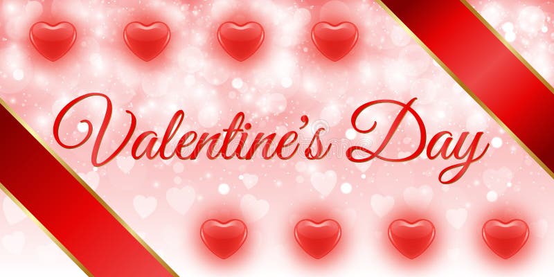 Creative Red Heart Banner Valentine Day Stock Vector - Illustration of ...