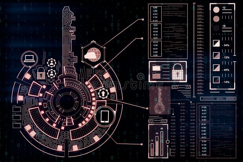 Creative Red Key Interface Wallpaper Stock Illustration - Illustration ...