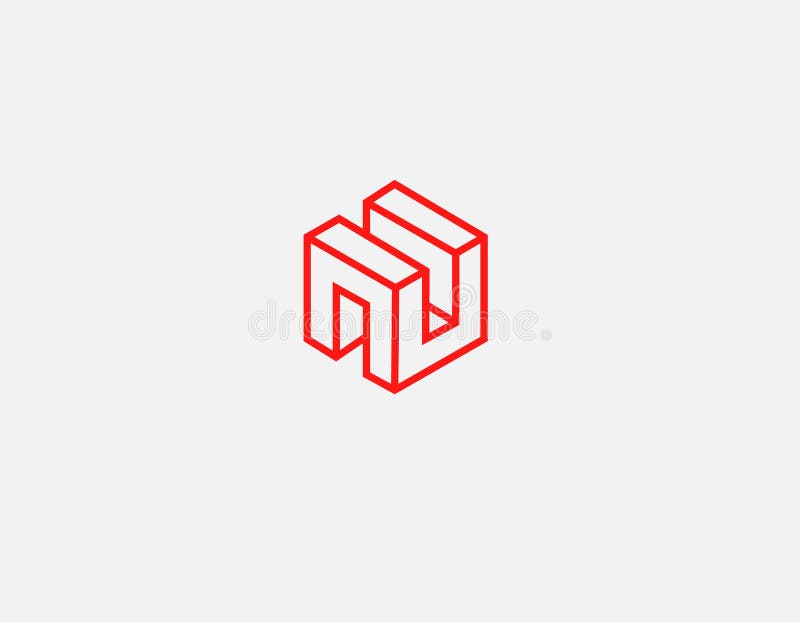 Creative Red Linear Logo Icon for Building Company Stock Vector ...