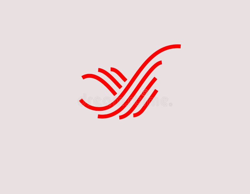 Red Logo Icon Stripes Abstract Bird Image for Your Company Stock Vector ...