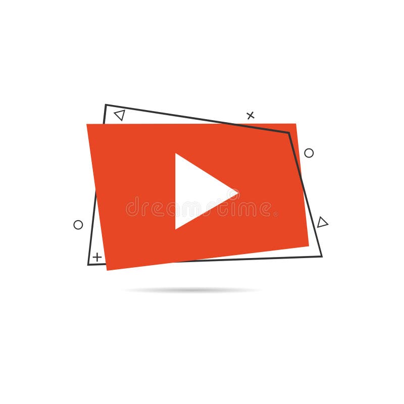 Creative Red Play Button Icon Stock Vector - Illustration of tube ...