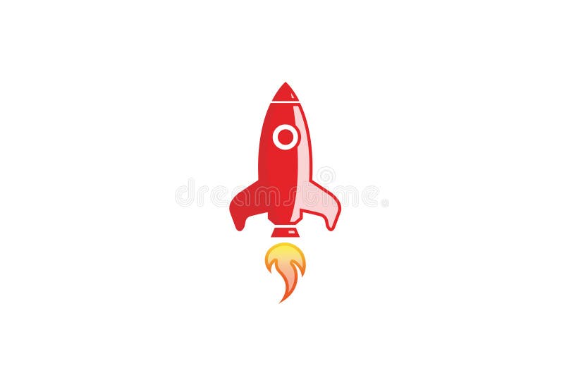Creative Red Rocket Launch Logo Stock Vector - Illustration of isolated ...