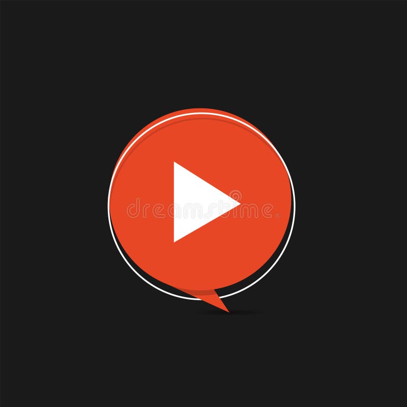 Creative Red Round Play Button Icon Stock Vector - Illustration of ...