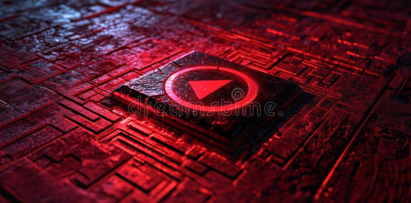 Creative Red Security Alert on a Blurry Backdrop, Embodying the Concept ...