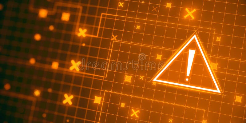 Creative Red Security Alert on Wallpaper. Fraud and Danger Concept. 3D ...