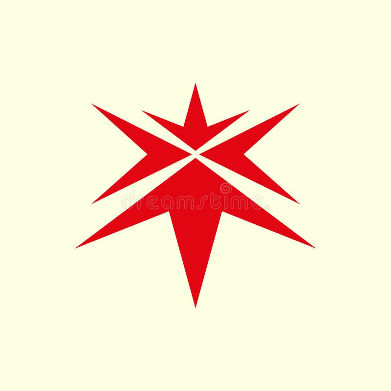 Creative Red Star Logo Design Stock Illustration - Illustration of ...