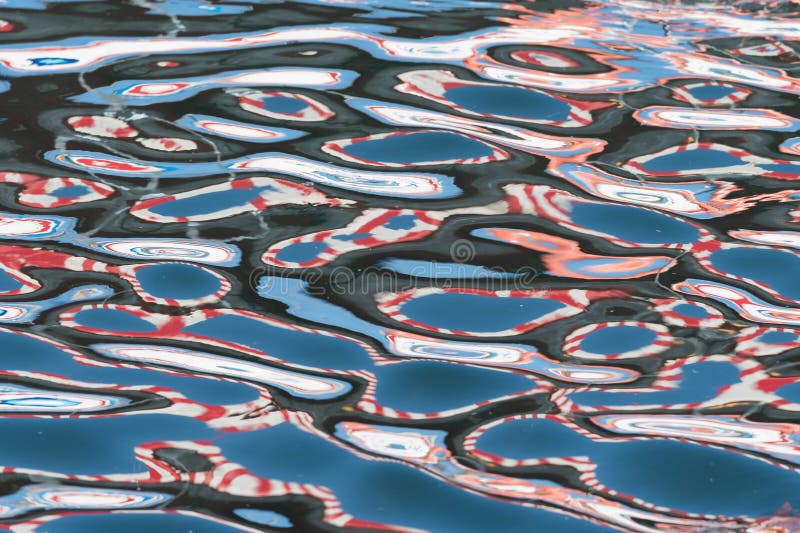 Creative Reflection of Boat in Water. Abstract Art Stock Image - Image ...