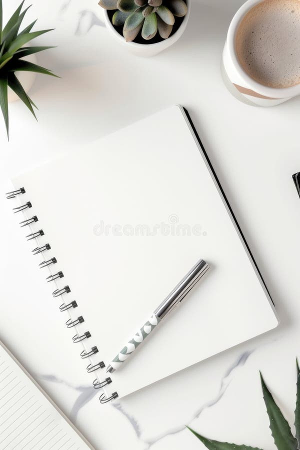 Creative Reflection: a Notebook, Pen, and Plant Unite in Harmony ...