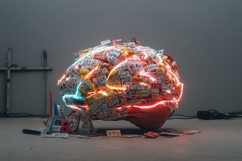 Creative Representation of a Brain Adorned with Various Languages and ...