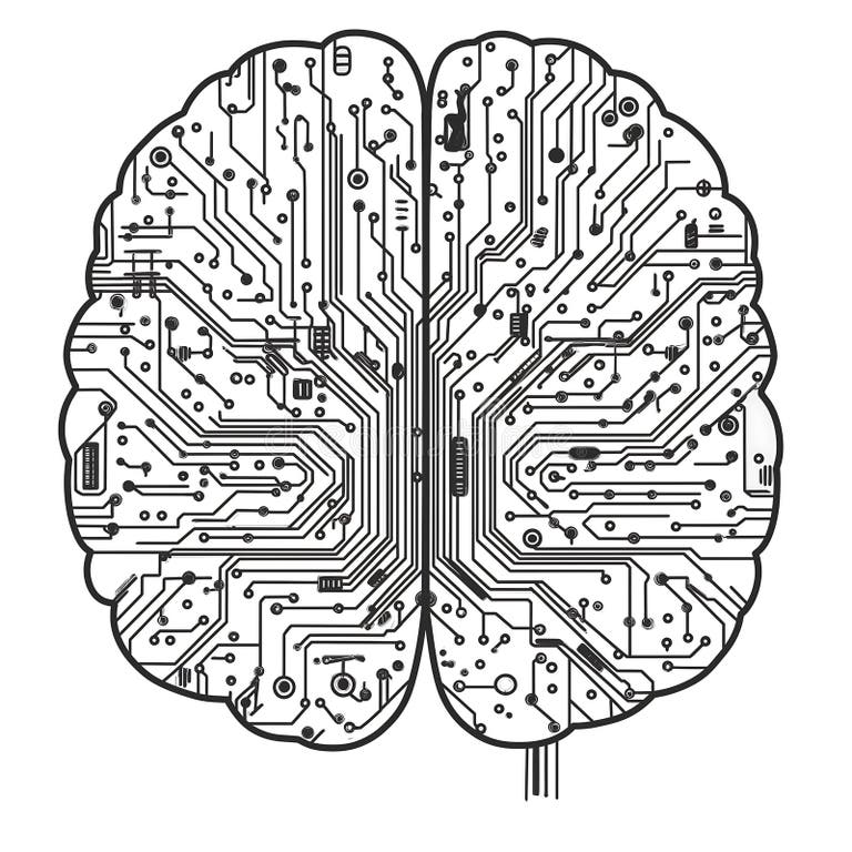 Digital Brain Design Featuring Circuit Patterns with a Modern ...