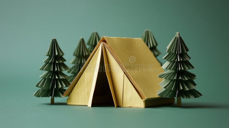 Explore Nature with a Crafted Tent Surrounded by Paper Trees Showcasing ...
