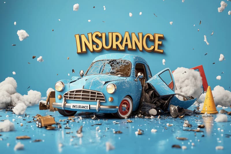 Creative Representation of Car Insurance Concept Amidst a Dramatic ...