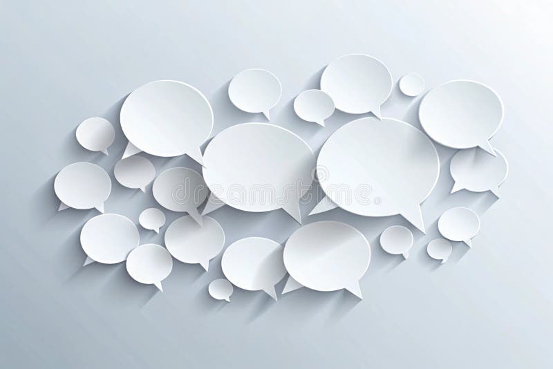 Creative Chat Bubbles: Paper-Cut Design for Modern Dialogue Stock ...