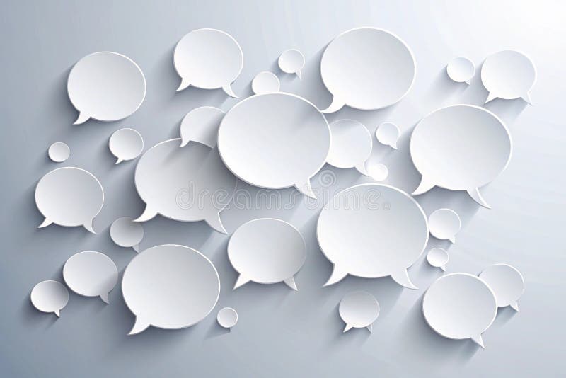 Creative Chat Bubbles: Paper-Cut Design for Modern Dialogue Stock ...