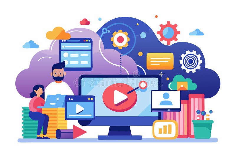 A Creative Representation of Cloud Computing Technology Featuring ...