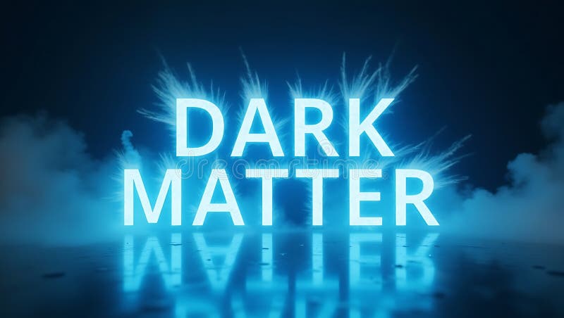 Creative Representation of Dark Matter with Glowing Typography Against a Dark Background Stock ...