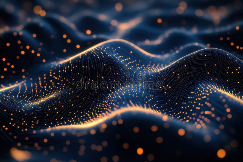 Creative Representation of a Digital Landscape with Glowing Particles ...