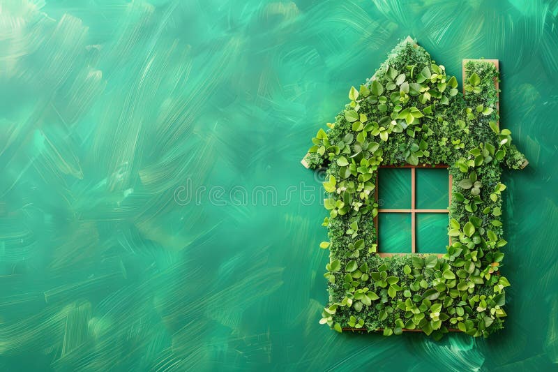 Eco-friendly Home Design Featuring Lush Greenery Against a Vibrant ...