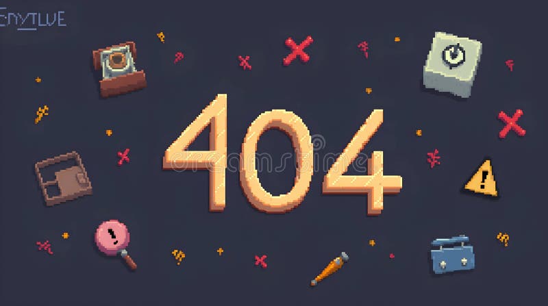 Creative Representation of a 404 Error Using Pixelated Symbols Stock ...