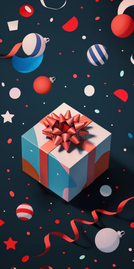 Creative Representation of a Festive Gift with Abstract Shapes. Stock ...