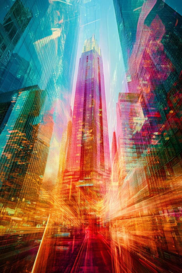 Creative Representation of a Futuristic Skyscraper with Double Exposure ...