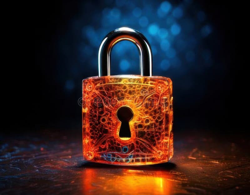 Creative Representation of a Glowing Lock Stock Illustration ...